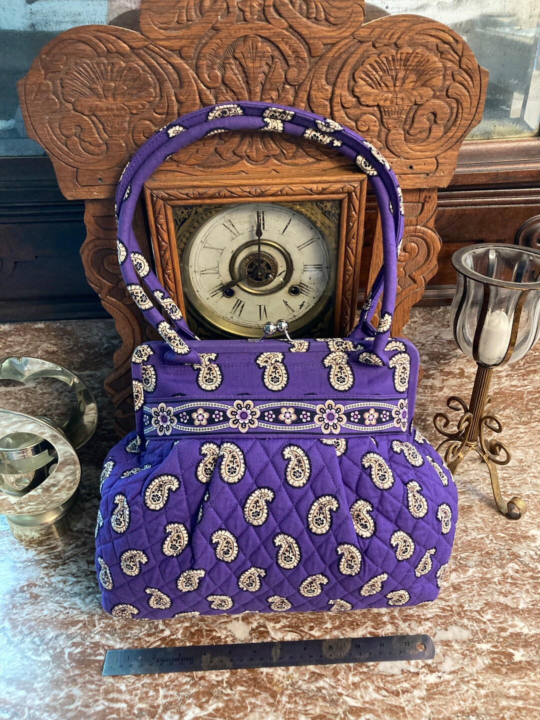 Vera Bradley Kiss Lock Satchel - Etsy