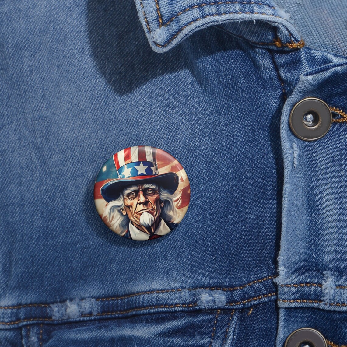 Uncle Sam USA Custom Pin Buttons - Etsy
