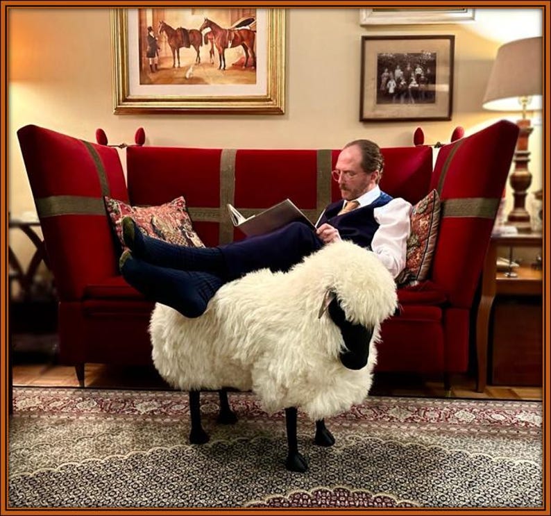 04 White Sheep Ottoman cute - Etsy