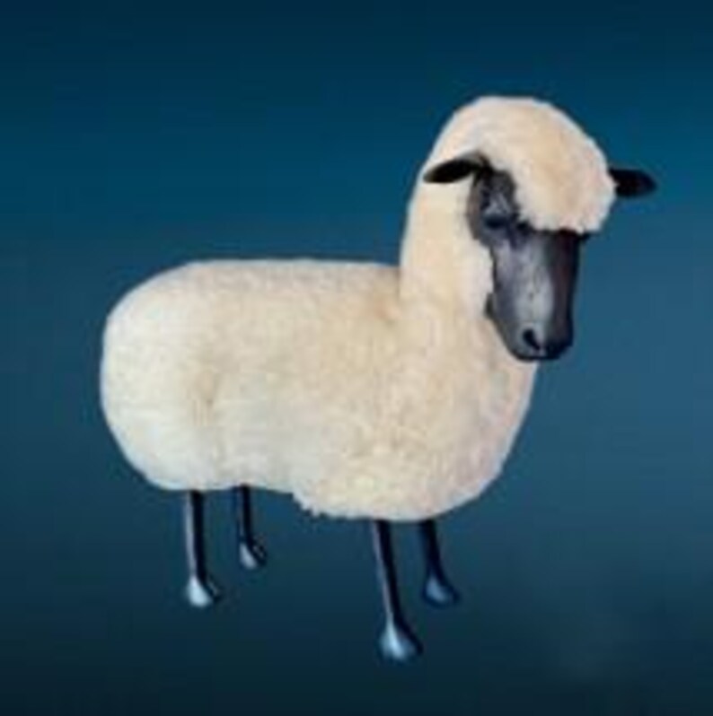 04 White Sheep Ottoman cute - Etsy