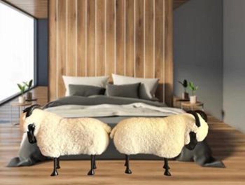 04 White Sheep Ottoman cute - Etsy