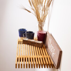 Floating Shelf With Brackets, Rustic Rail Design, Custom Wood Shelving ...