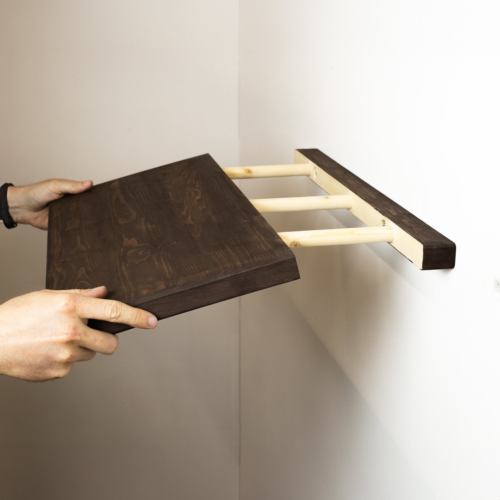 Wooden Wall Shelf, Sturdy Mounted Bookshelf, Custom Picture Ledge Shelf ...