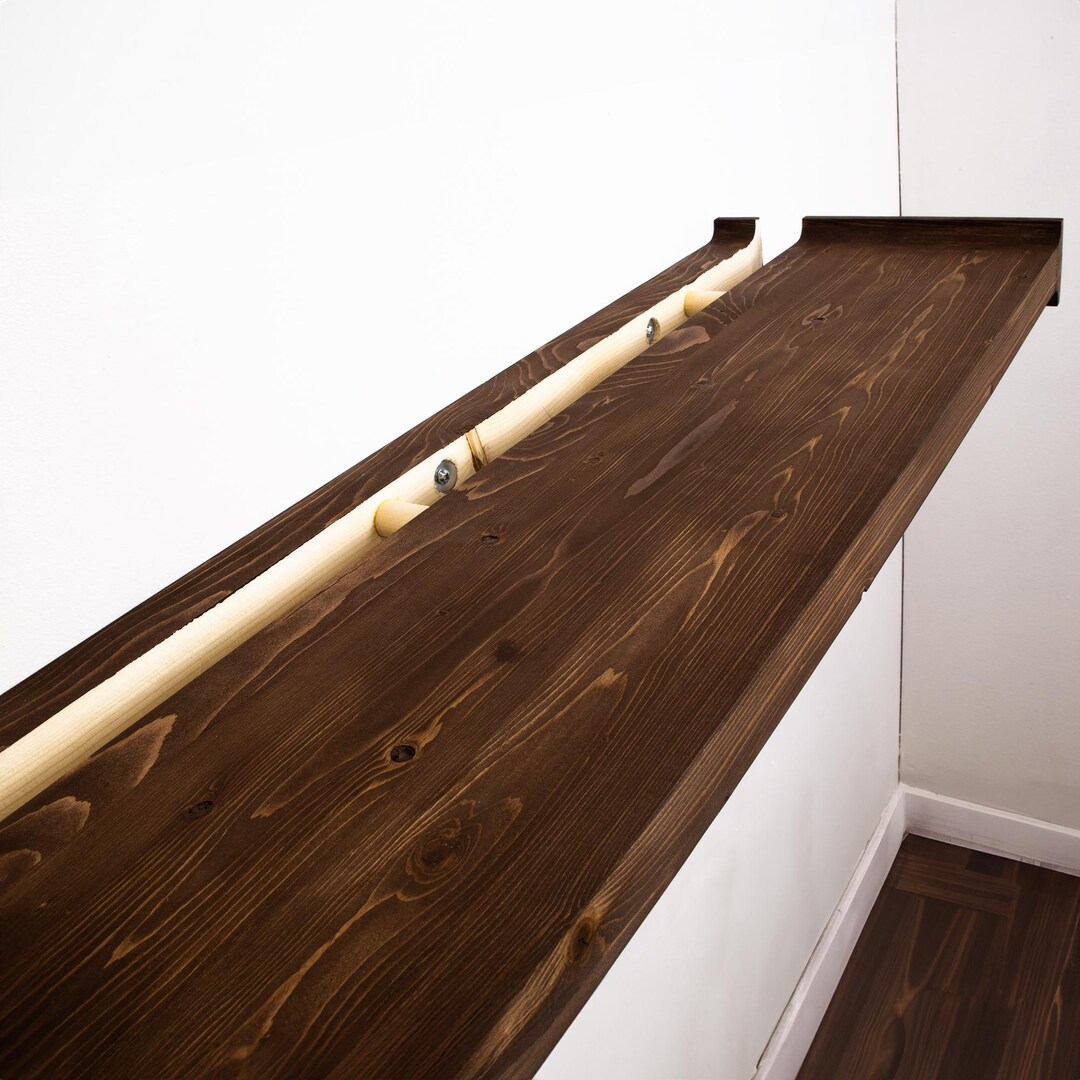 Rustic Floating Wood Shelf, Sturdy Wall Mounted Bookshelf, Handmade ...