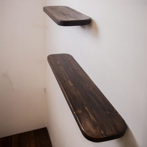 Dark Wood Floating Shelf Modern Minimalist Wall Shelf, Perfect for ...