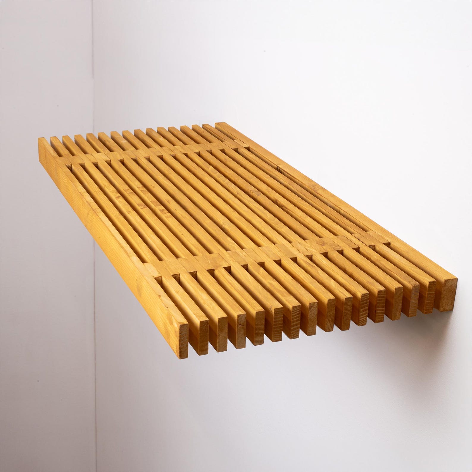 Floating Shelf With Brackets, Rustic Rail Design, Custom Wood Shelving ...