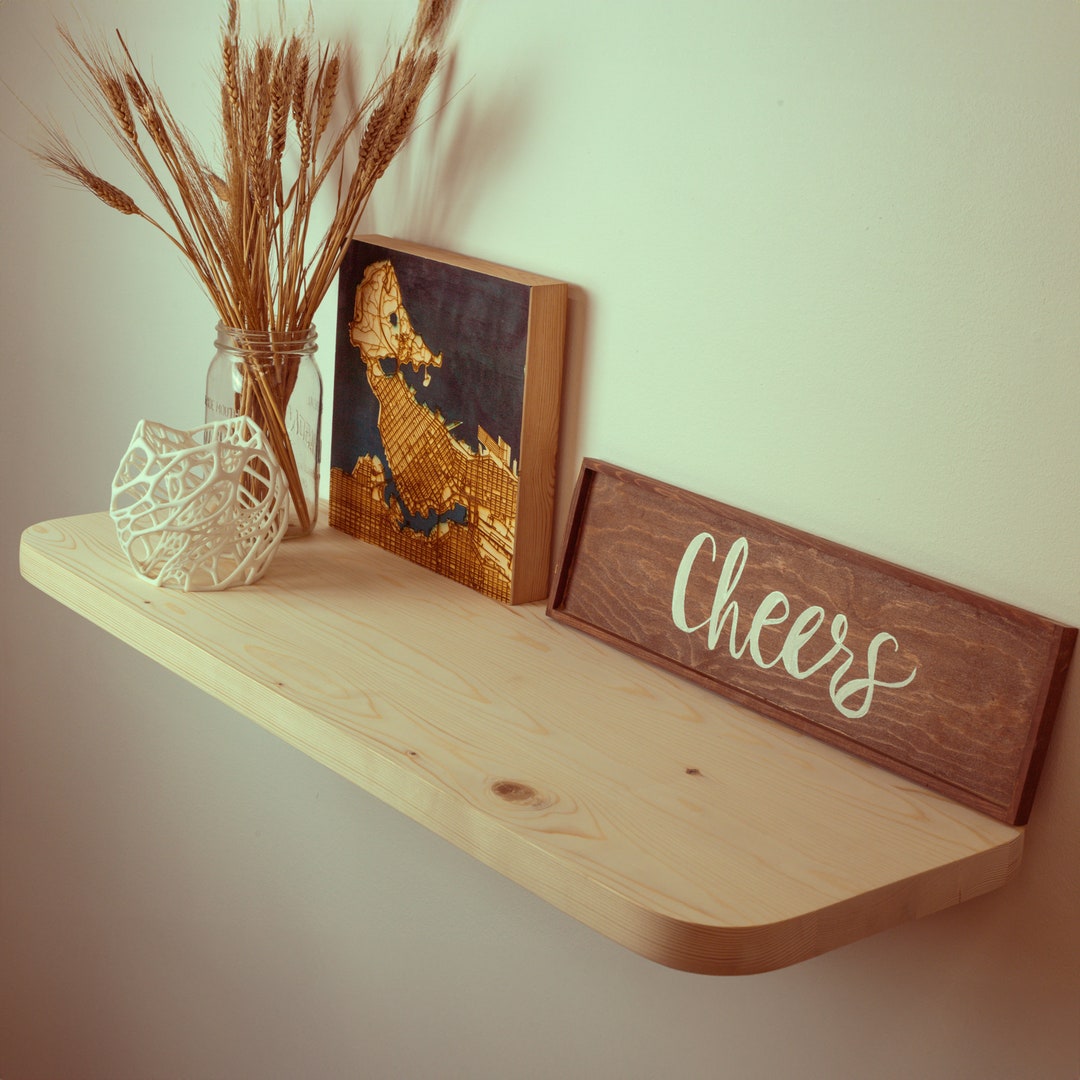 Custom Floating Wood Shelf Wooden Shelves, Bathroom Shelf, Kitchen ...