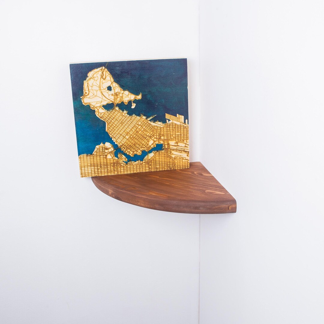 Corner Shelf Set, Rustic Picture Shelf, Long Floating Shelves, Sturdy ...