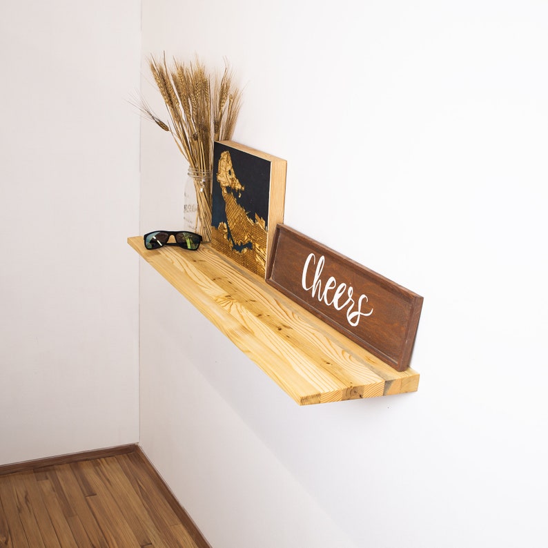 2 Inch Thick Shelves, Rustic Picture Ledge, Long Floating Shelf, Custom ...