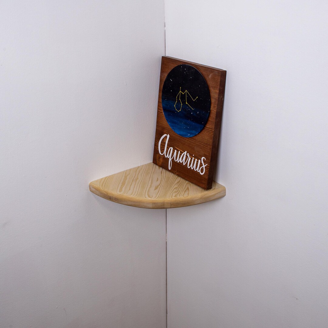 Rustic Corner Shelf, Custom Wood Shelf, Unique Display Shelf ...