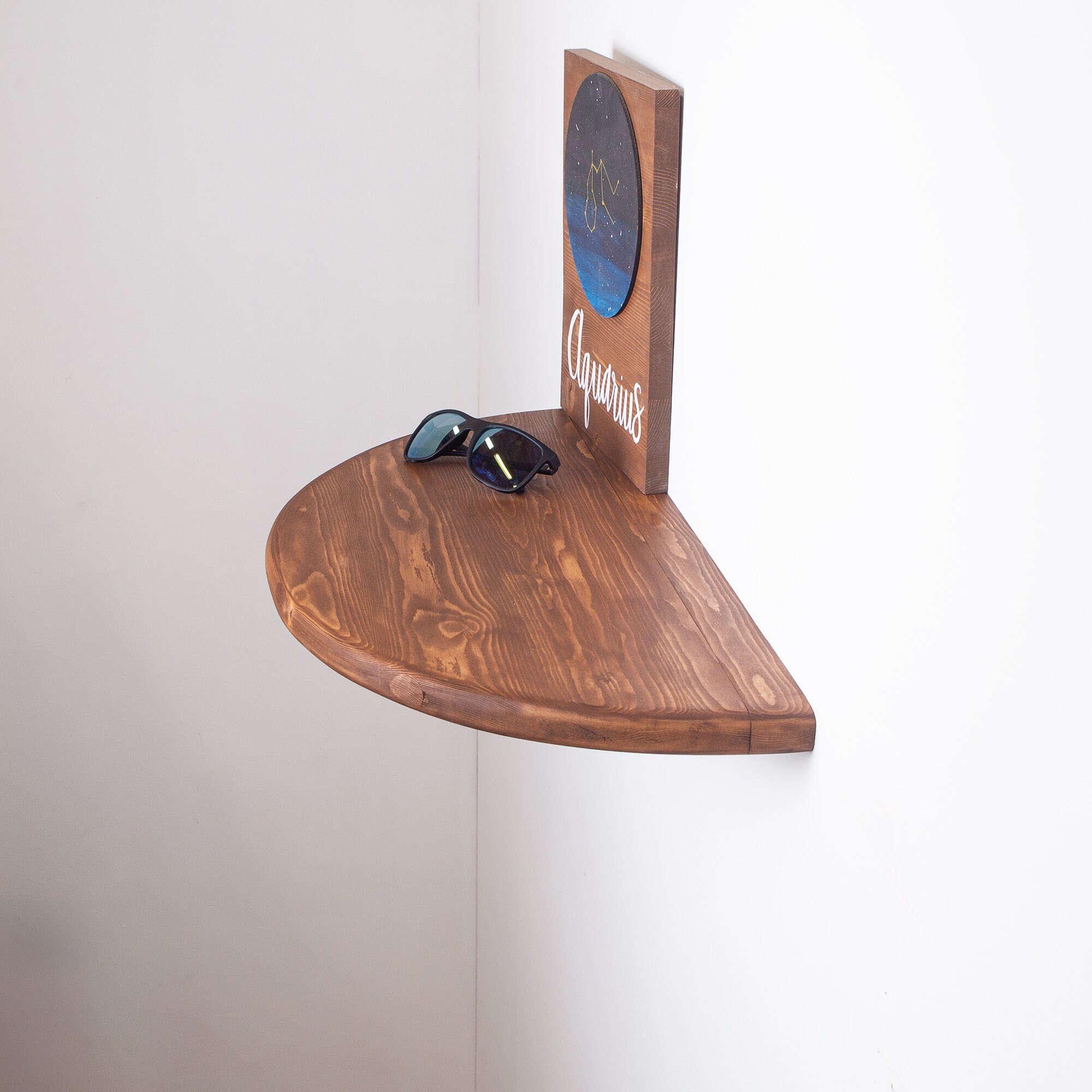 Oval Wood Shelf, Rustic Floating Shelf, Custom Size Natural Wall Shelf ...