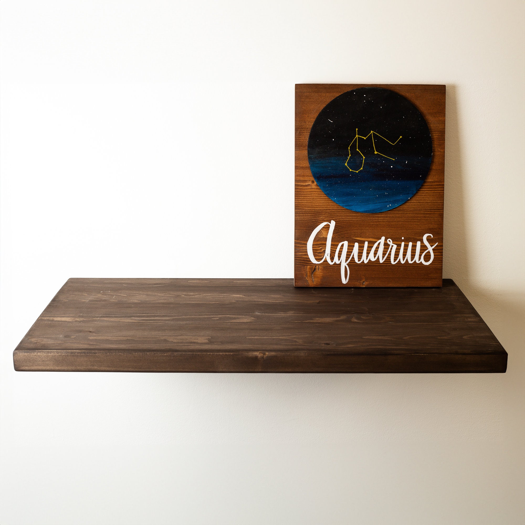 Wooden Wall Shelf, Sturdy Mounted Bookshelf, Custom Picture Ledge Shelf ...