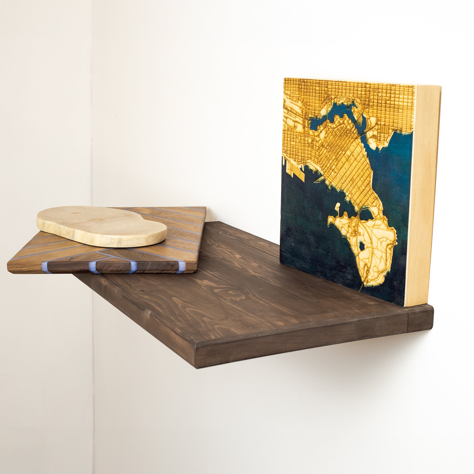 Wooden Wall Shelf, Sturdy Mounted Bookshelf, Custom Picture Ledge Shelf ...