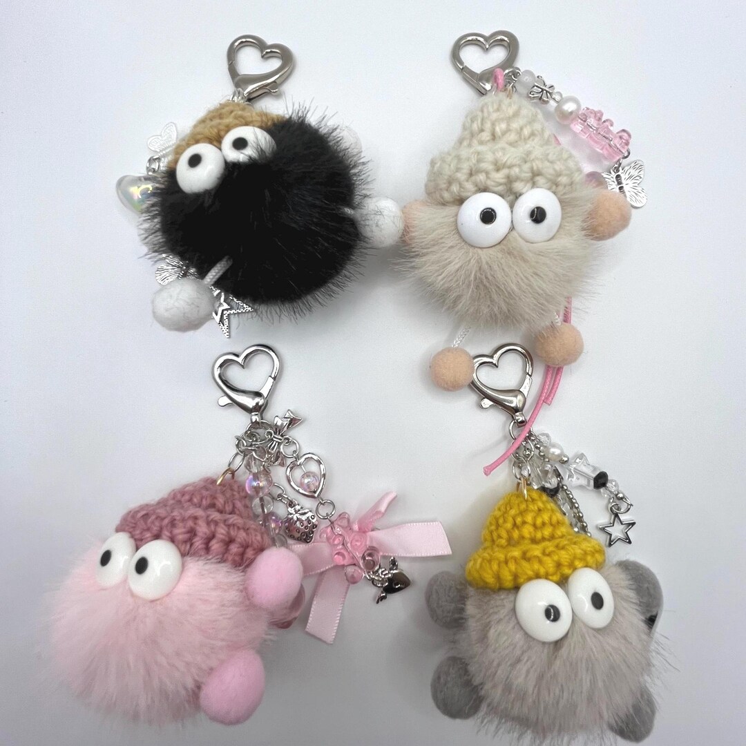 Handmade Kawaii Soot Sprite Plushie Keychain | Bag Decor - Etsy
