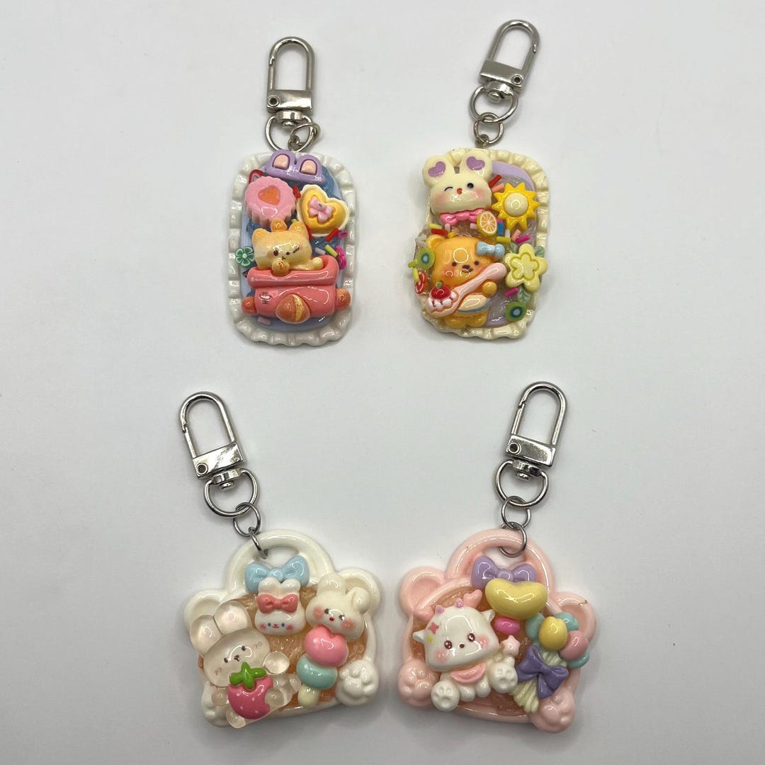 Handmade Kawaii Decoden Cream Gel Keychains - Etsy