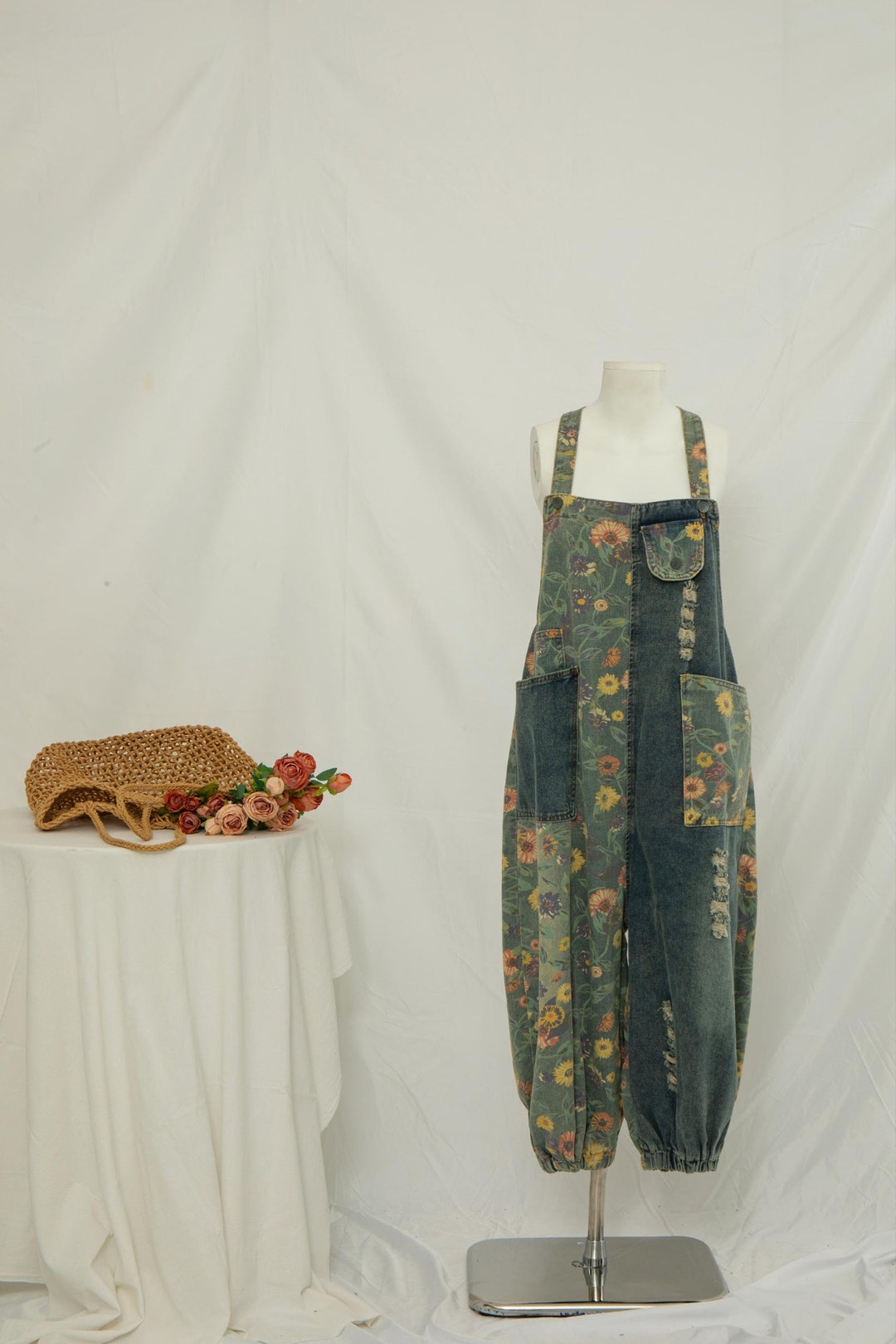 Daisy Denim Overalls, Casual Jumpsuit, Denim Pants, Winter and Fall ...