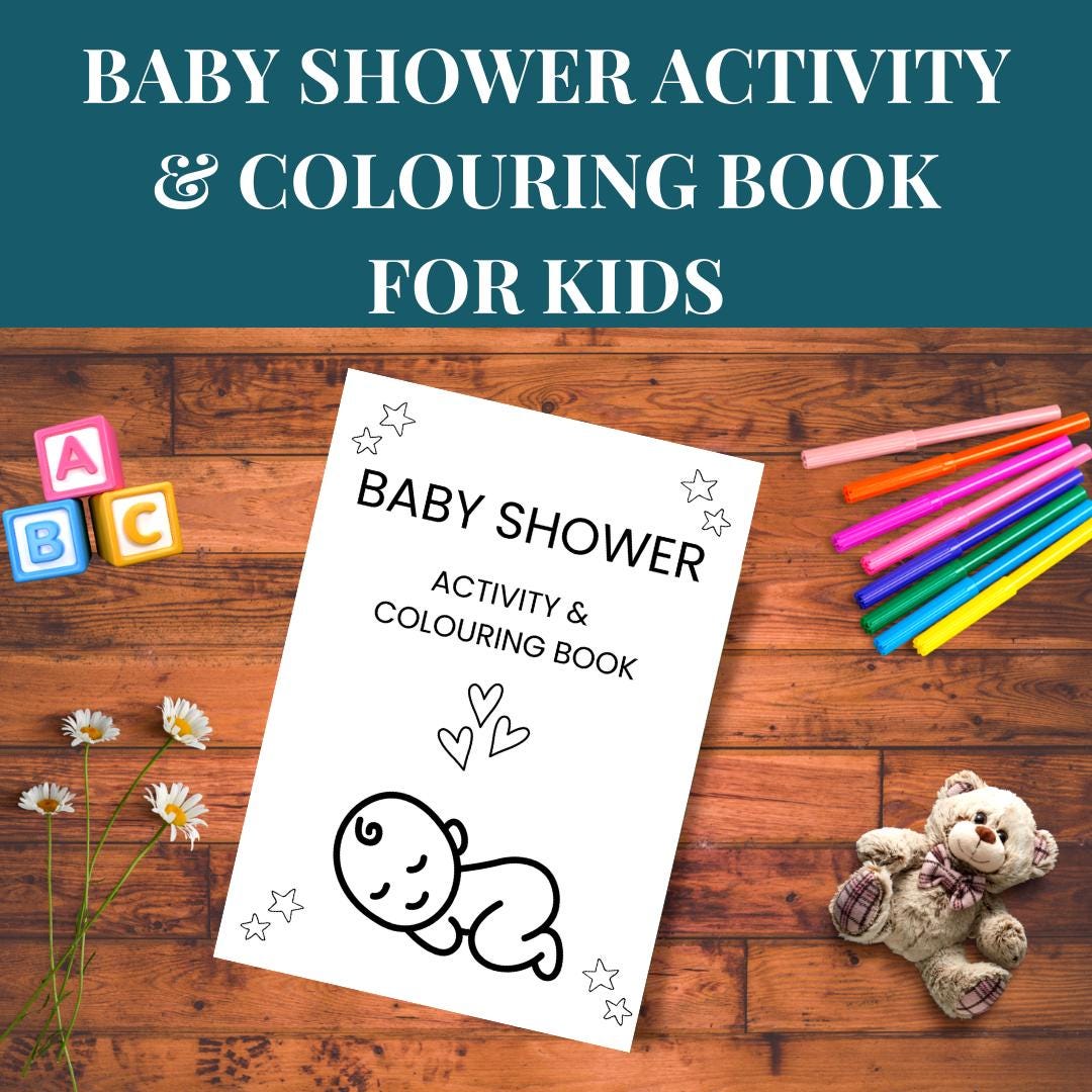 Baby Shower Kids Colouring & Activity Book | Print at Home Kids ...