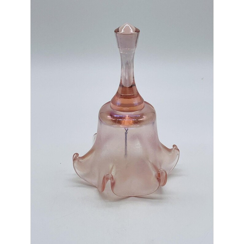 Vintage Fenton Pink Stretch Satin Glass Bell Ruffled Bottom - Etsy