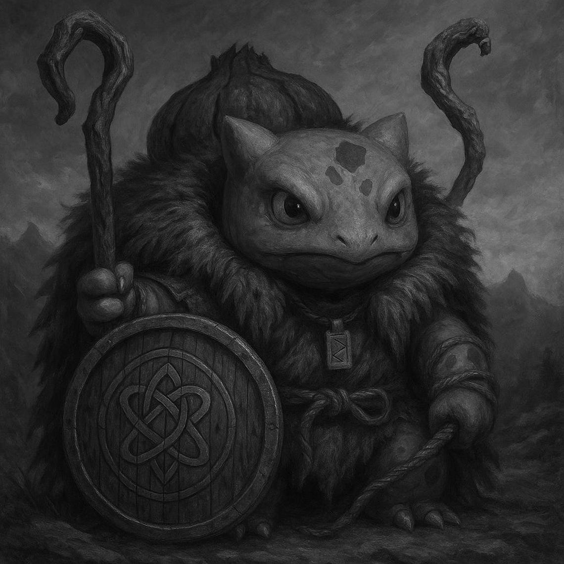 Ivysaur Fantasy Viking Warrior Creatures | Digital Download Wall Art ...