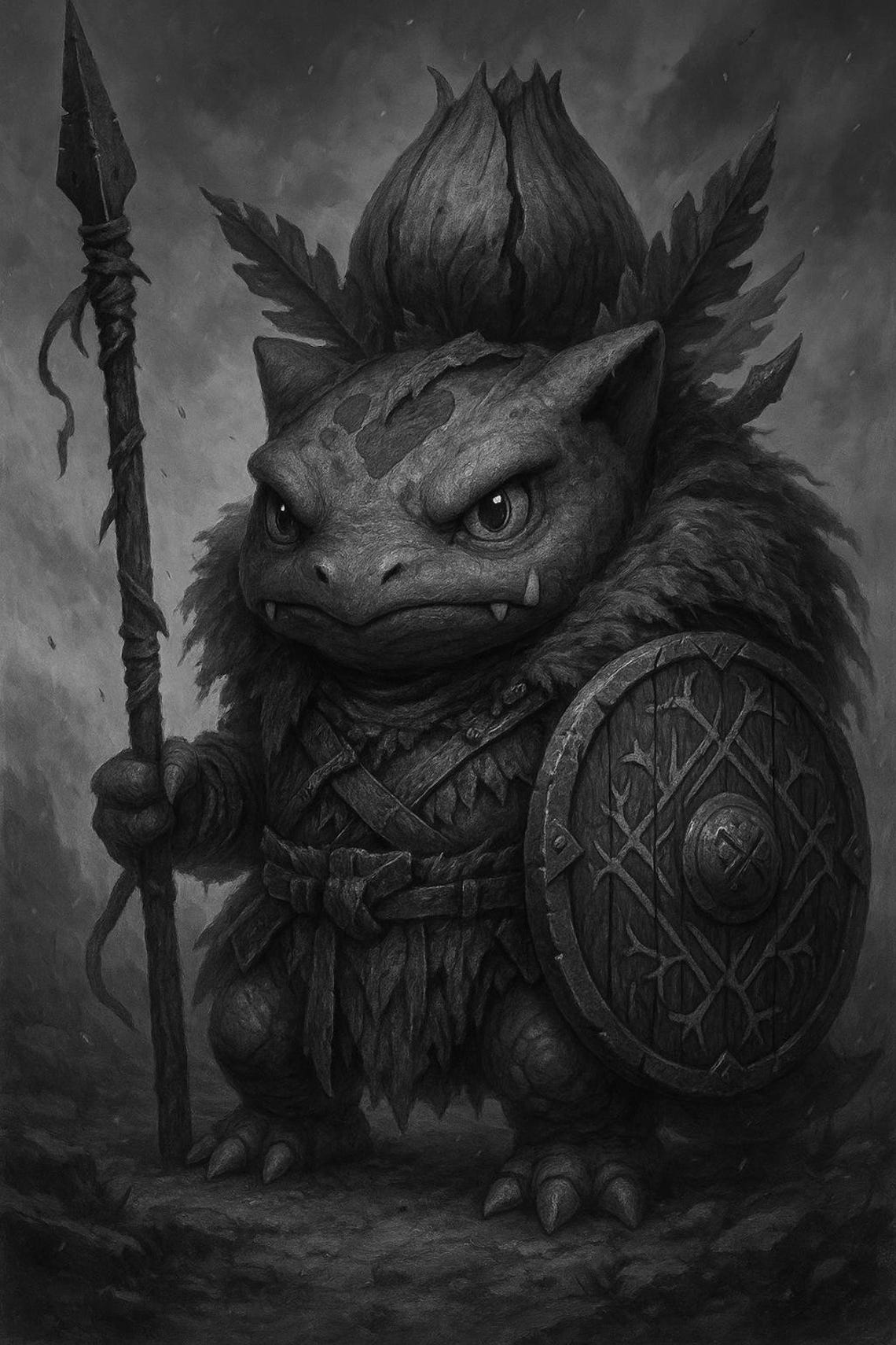 Ivysaur Fantasy Viking Warrior Creatures | Digital Download Wall Art ...