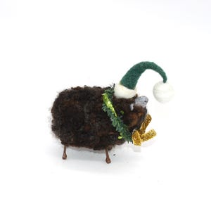 Sheep Elf Ornie,silver Sheep Elf Ornament, Prim Needle Felted Sheep ...