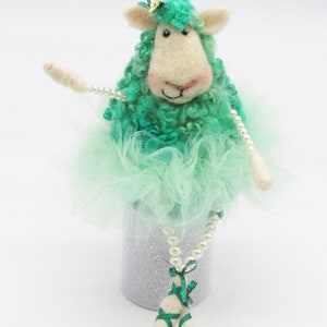 Sheep, Felted Sheep, Ballerina Sheep, Sheep Nursery Decoration, "pearl ...