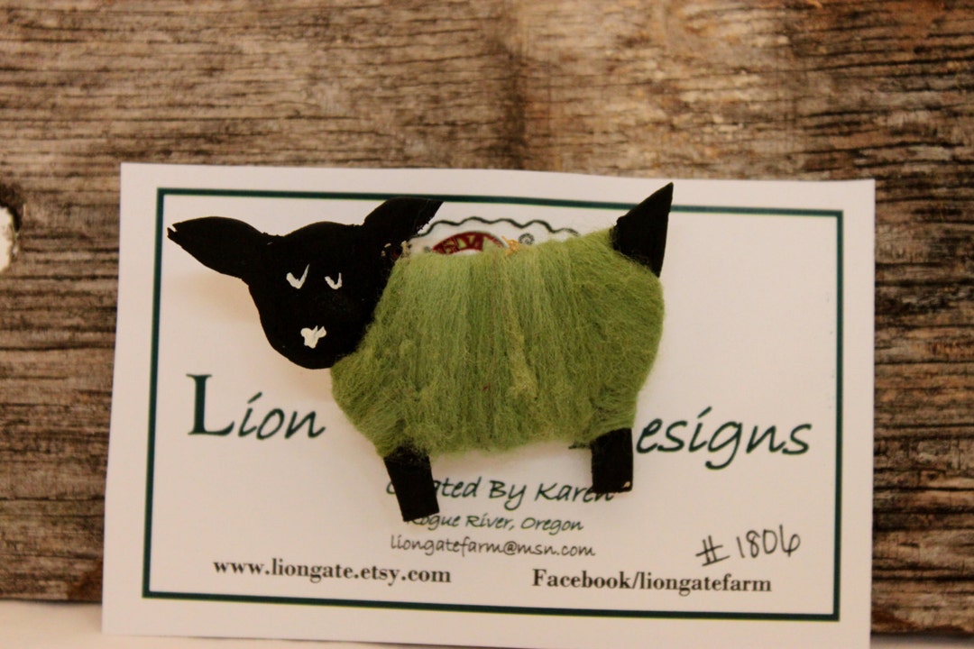 Sheep Needle Felted Sheep Pin Wearable Lammies in Jammies - Etsy