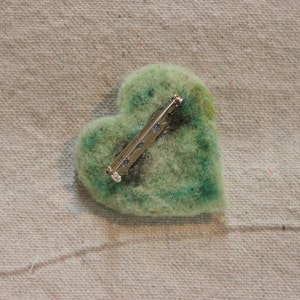 Needle Felted Green Sheep Heart Pin 1361 - Etsy