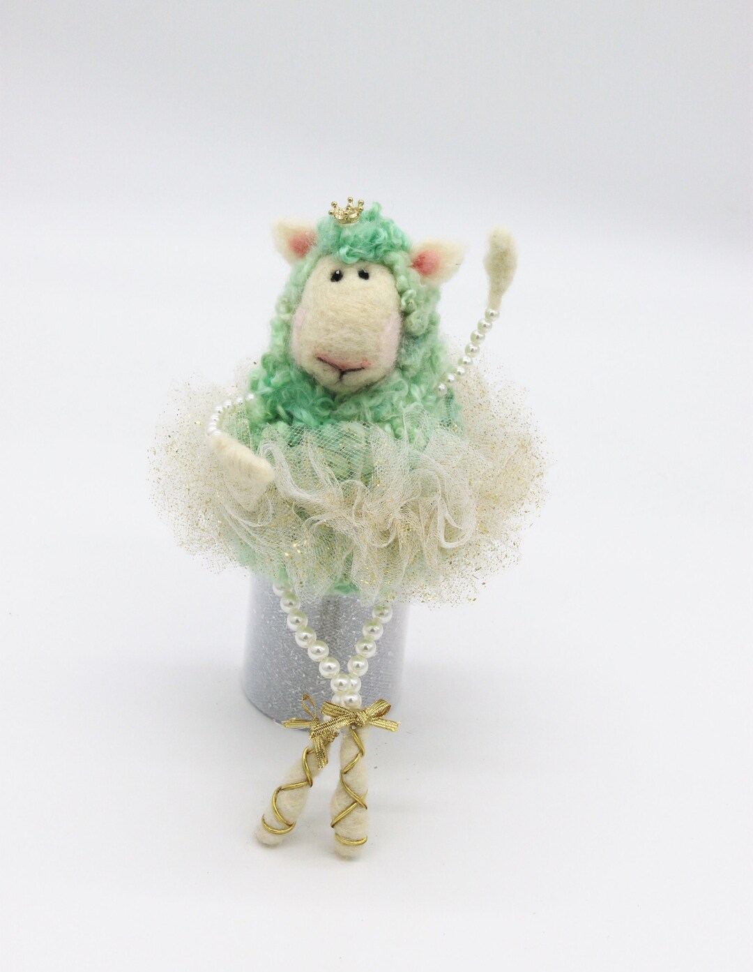 Sheep, Felted Sheep, Ballerina Sheep, Sheep Nursery Decoration, pearl ...