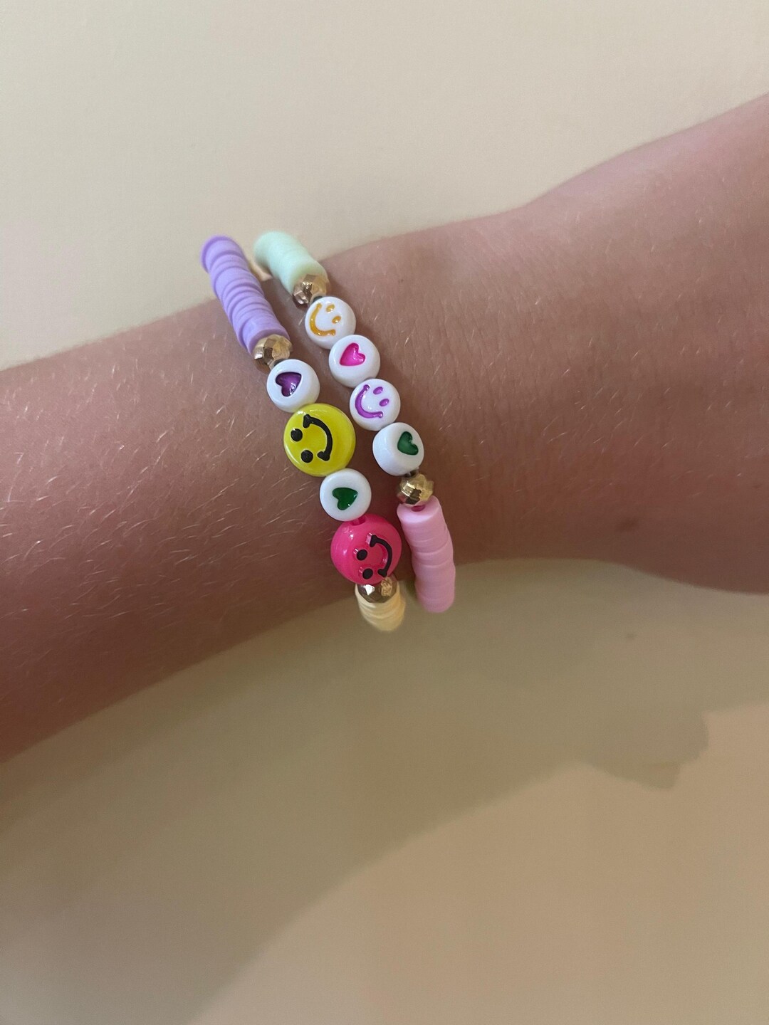 Emoji Bracelet, Gift, Custom Bracelet, Personalized, Clay Beads ...