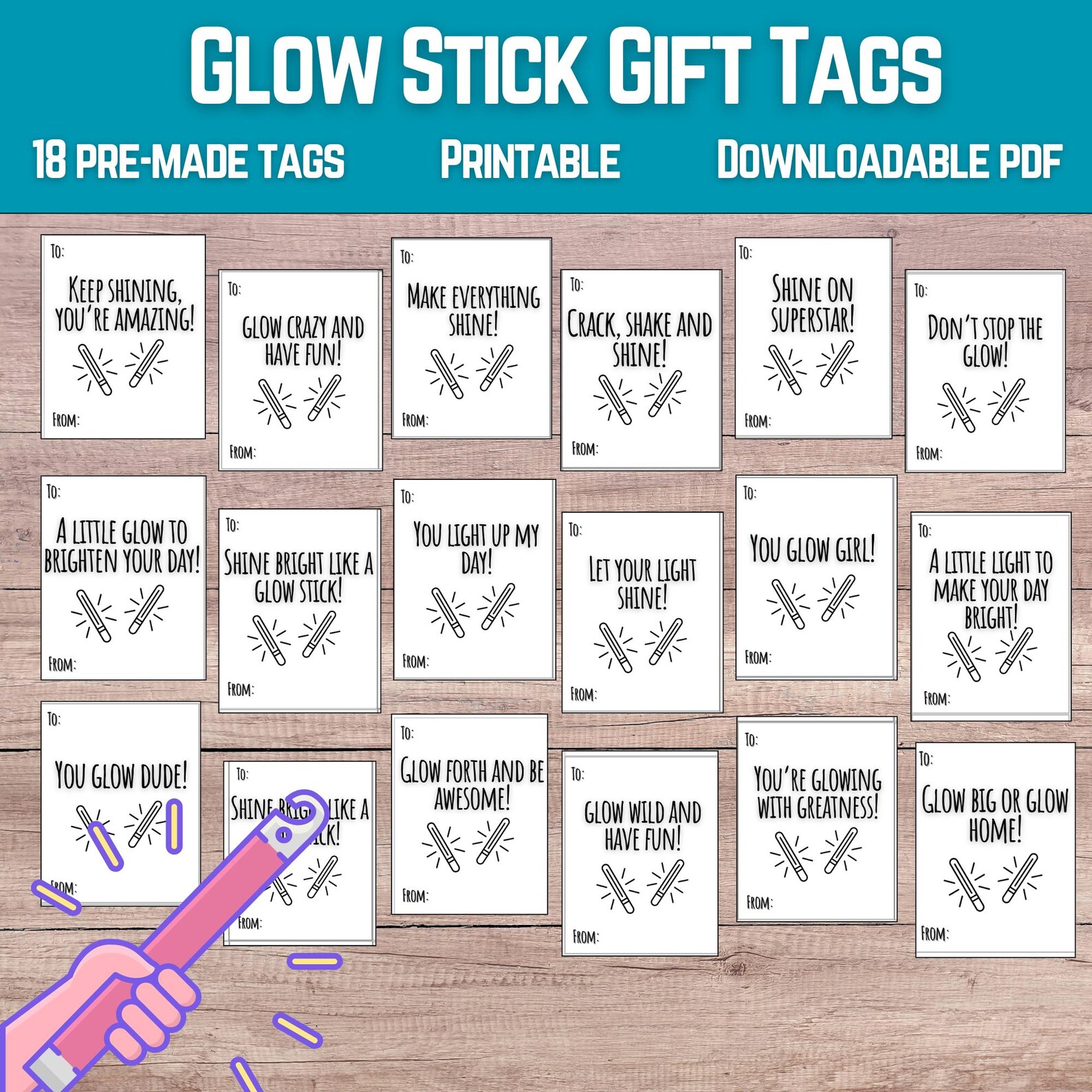 Glow Stick Gift Tags | Meet the Teacher Gift | Classroom Glow Stick ...