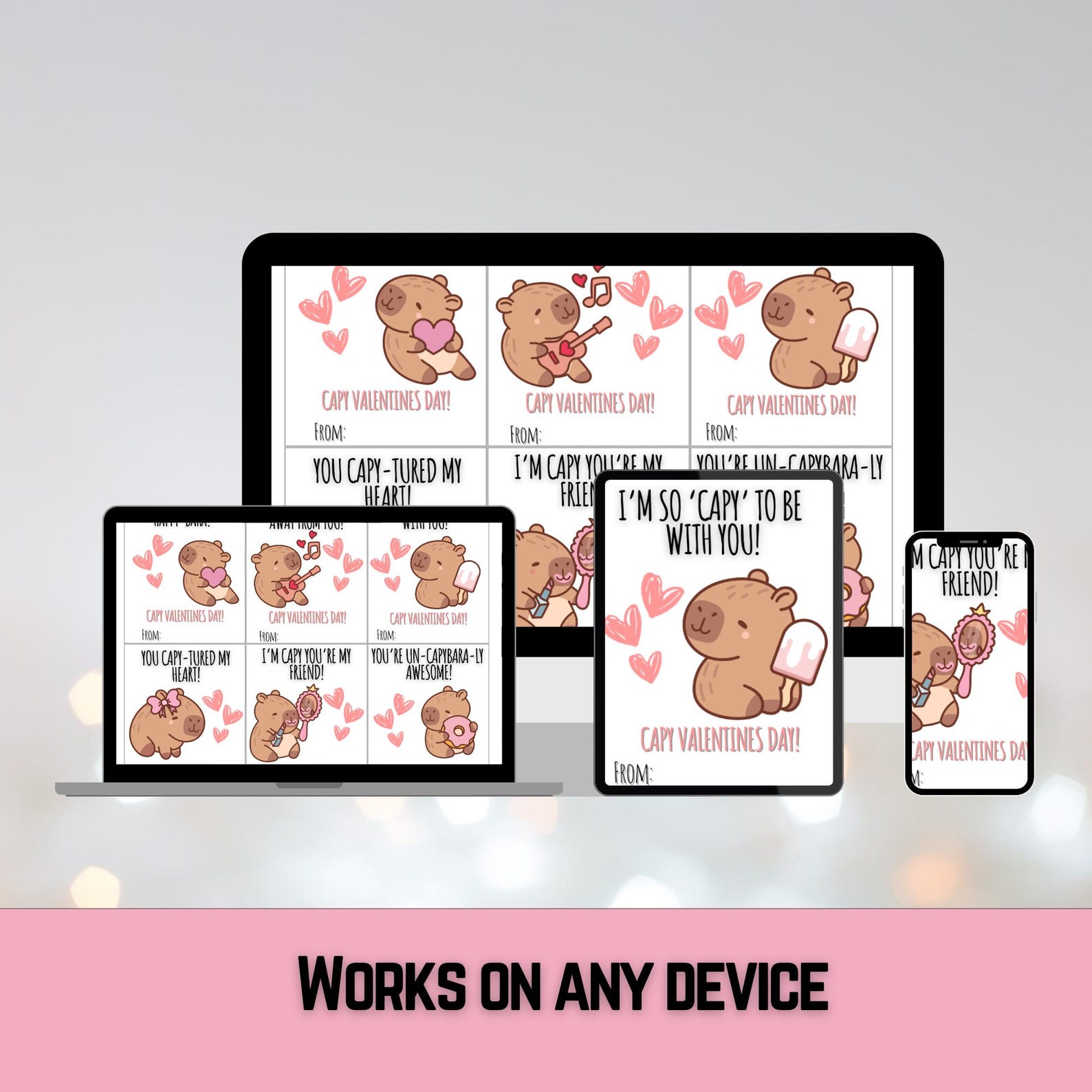 Capybara Classroom Valentines Day Cards | Class Valentines | Toddler ...