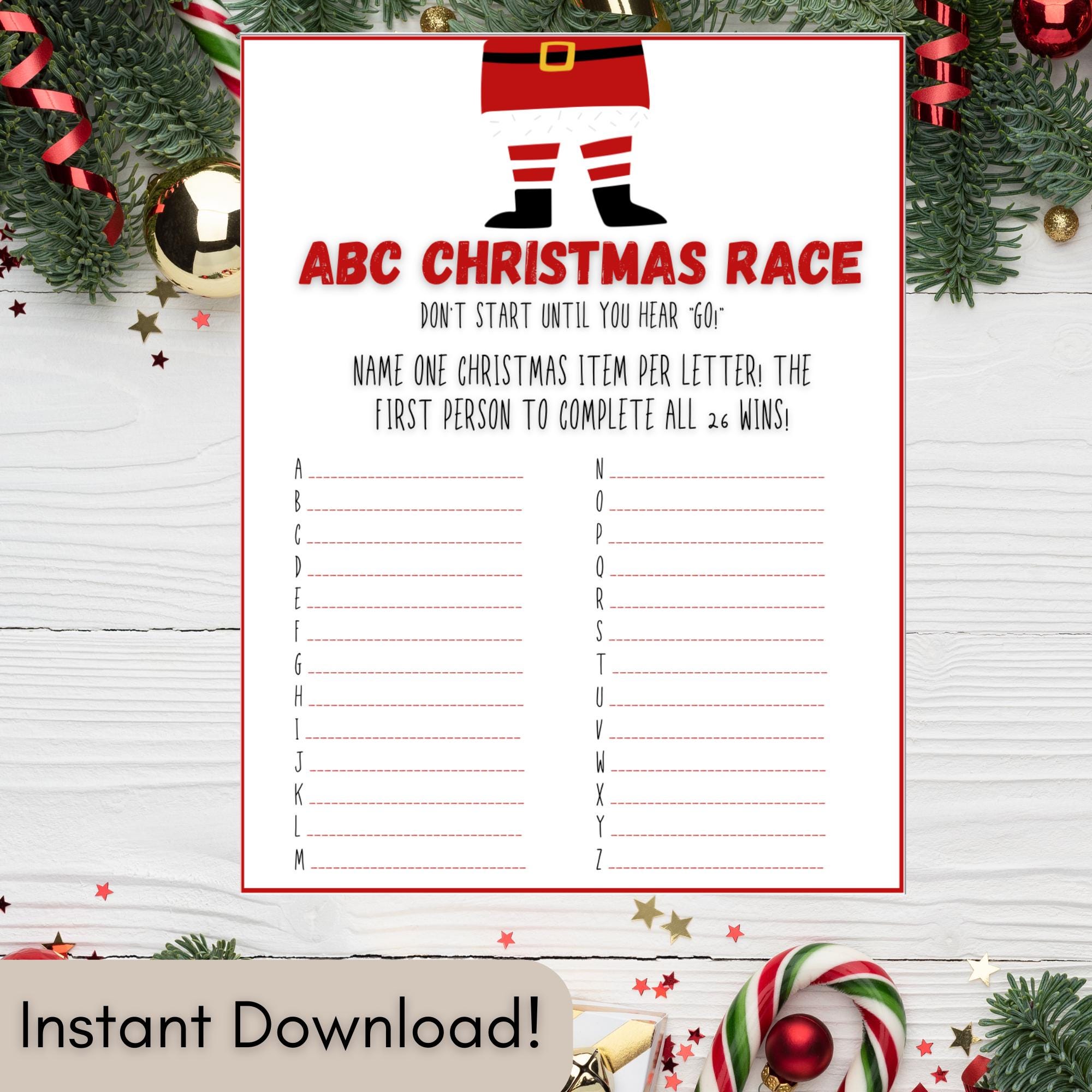 Christmas Game | Xmas ABC Race Game | Christmas Family Game | Christmas ...