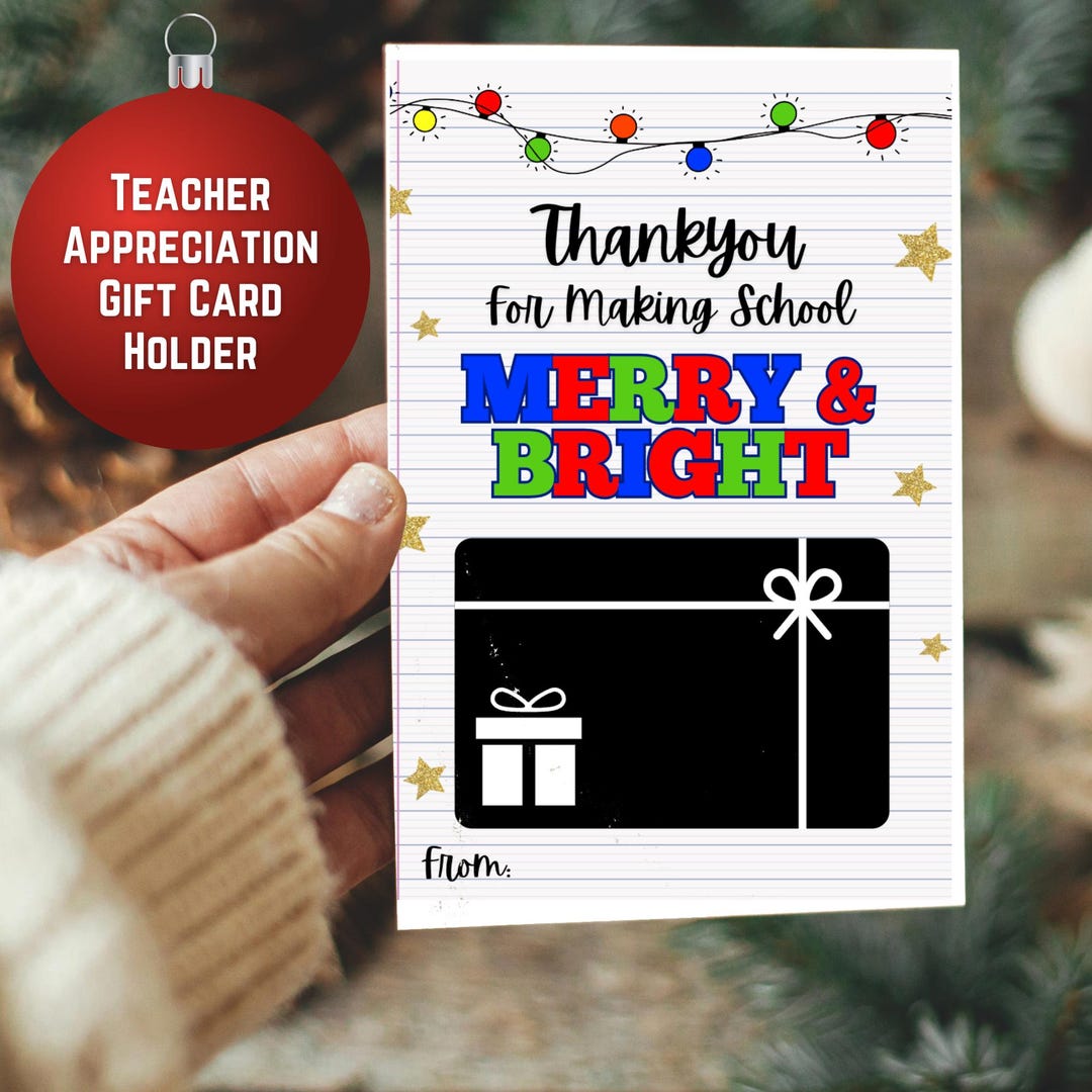 Customizable Teacher Holiday Gift Card Holder | Christmas Teacher ...