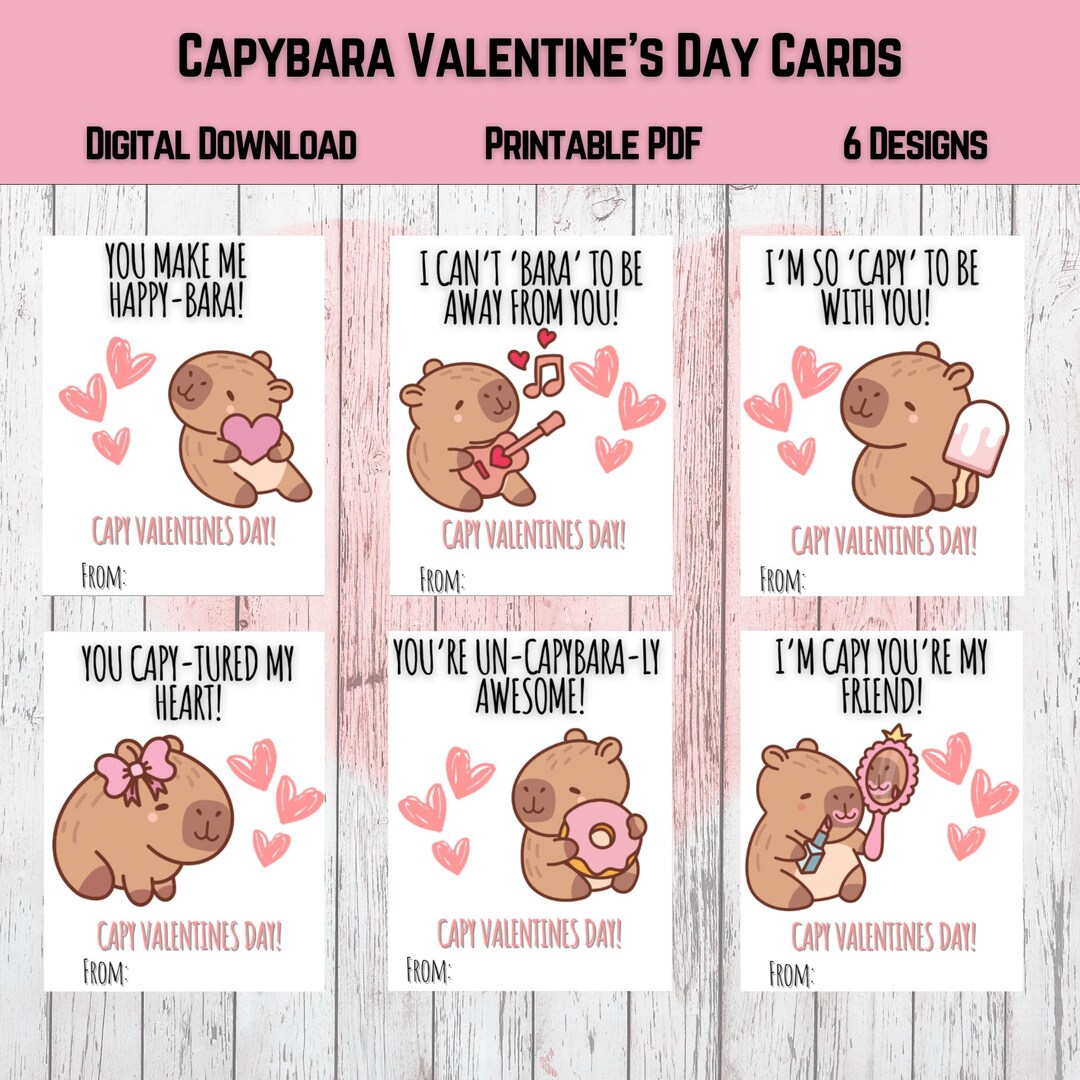 Capybara Classroom Valentines Day Cards | Class Valentines | Toddler ...
