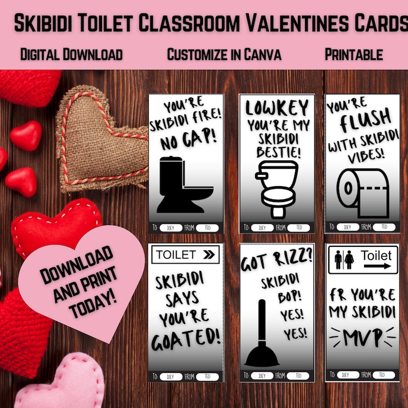 Skibidi Toilet Cards - Etsy