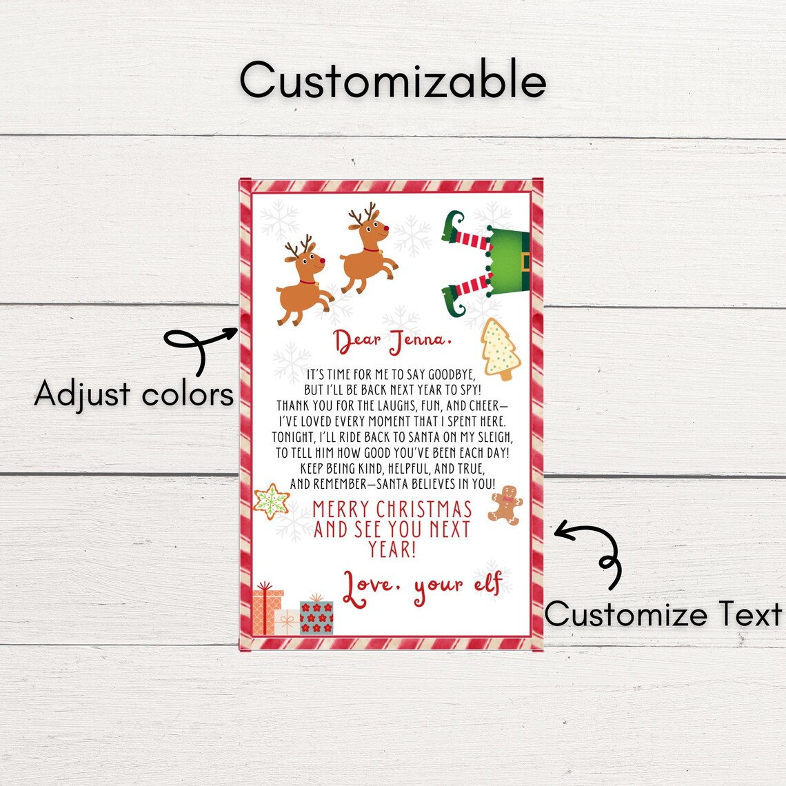 Elf Farewell Goodbye Letter| Editable Elf Note Template | Customizable ...