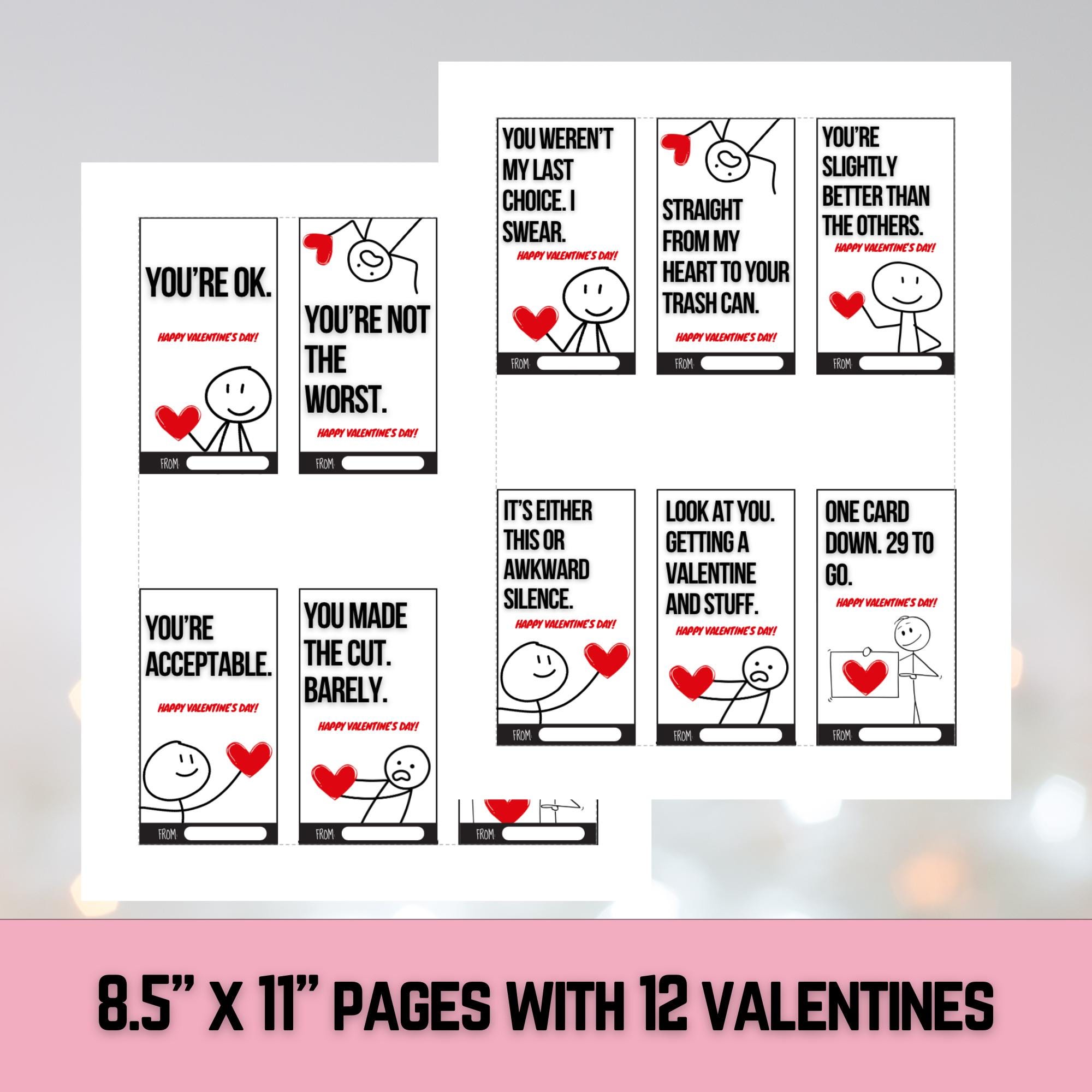 Funny Sarcastic Anti Valentines Day Cards | Adult Valentines | Coworker ...