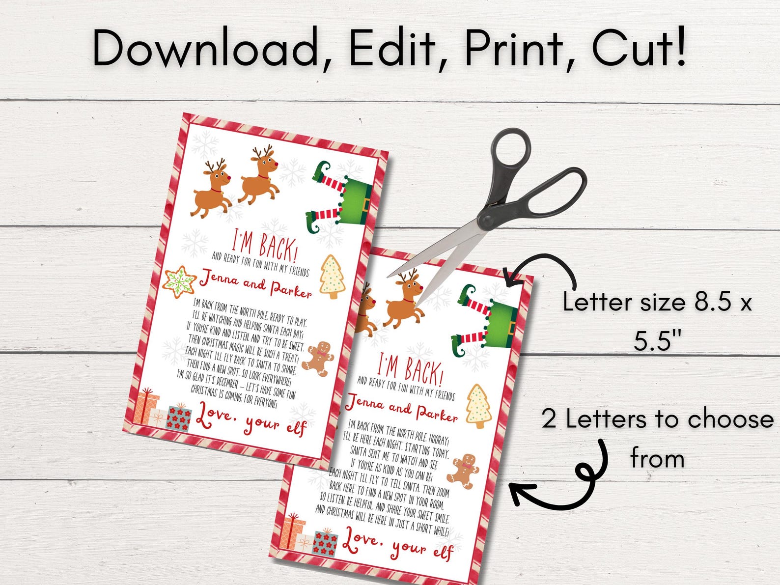 Elf Welcome Back Letter| Editable Elf Note Template | Customizable ...