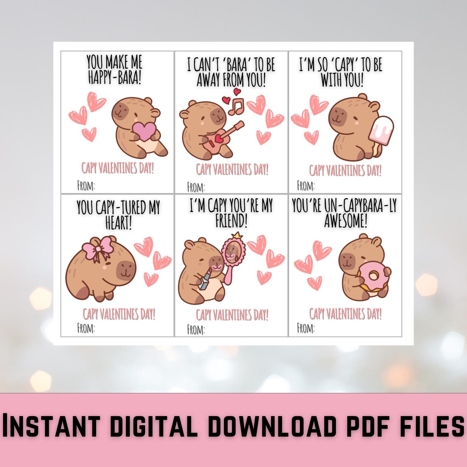 Capybara Classroom Valentines Day Cards | Class Valentines | Toddler ...