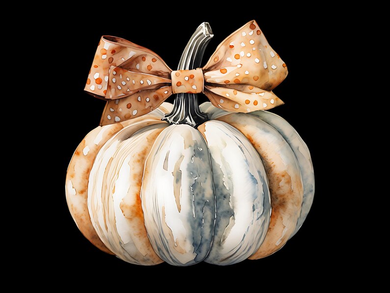 Coquette Pumpkin Png Bundle, Fall Coquette Bow, White Pumpkin ...