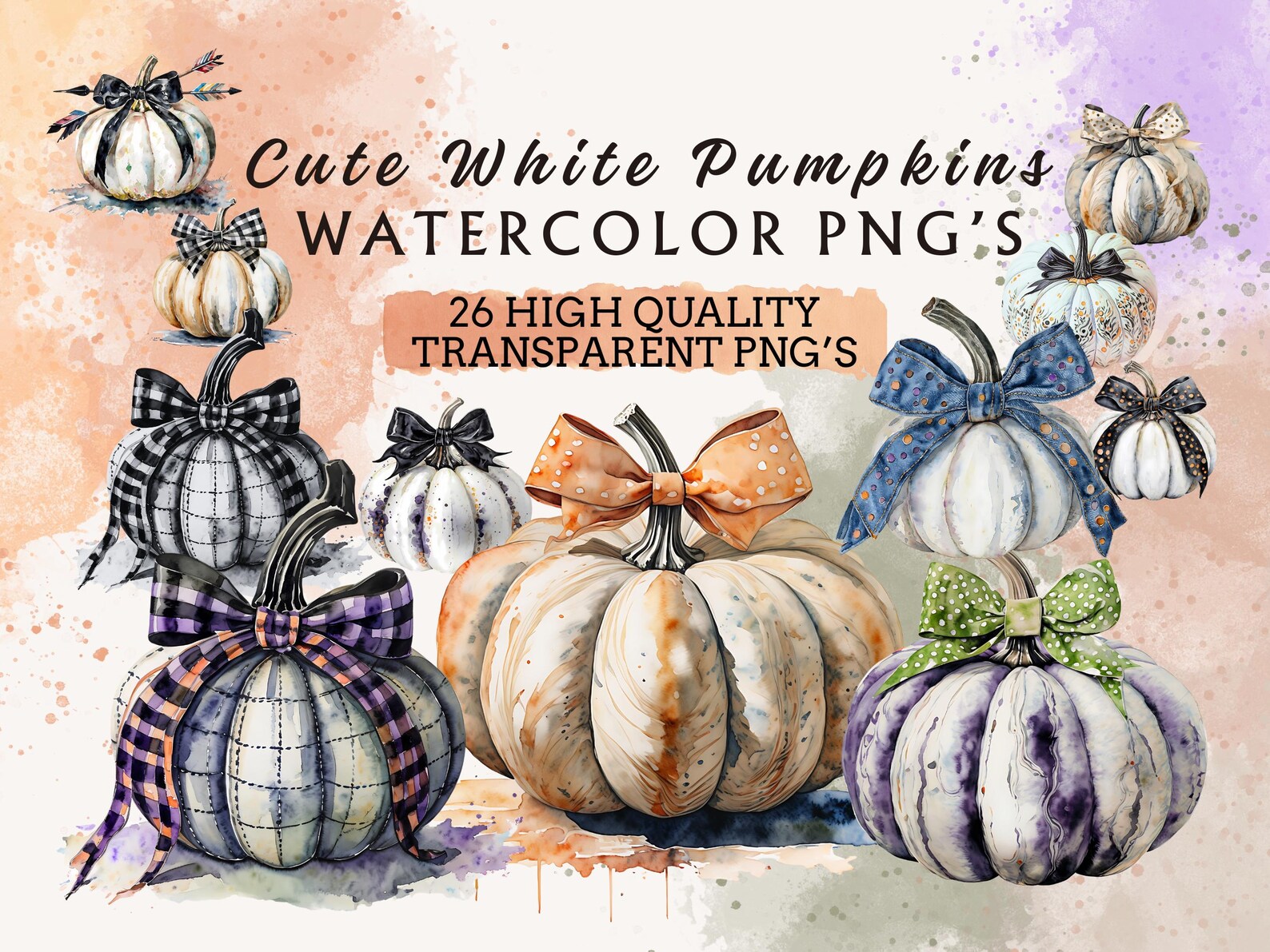Coquette Pumpkin Png Bundle, Fall Coquette Bow, White Pumpkin ...