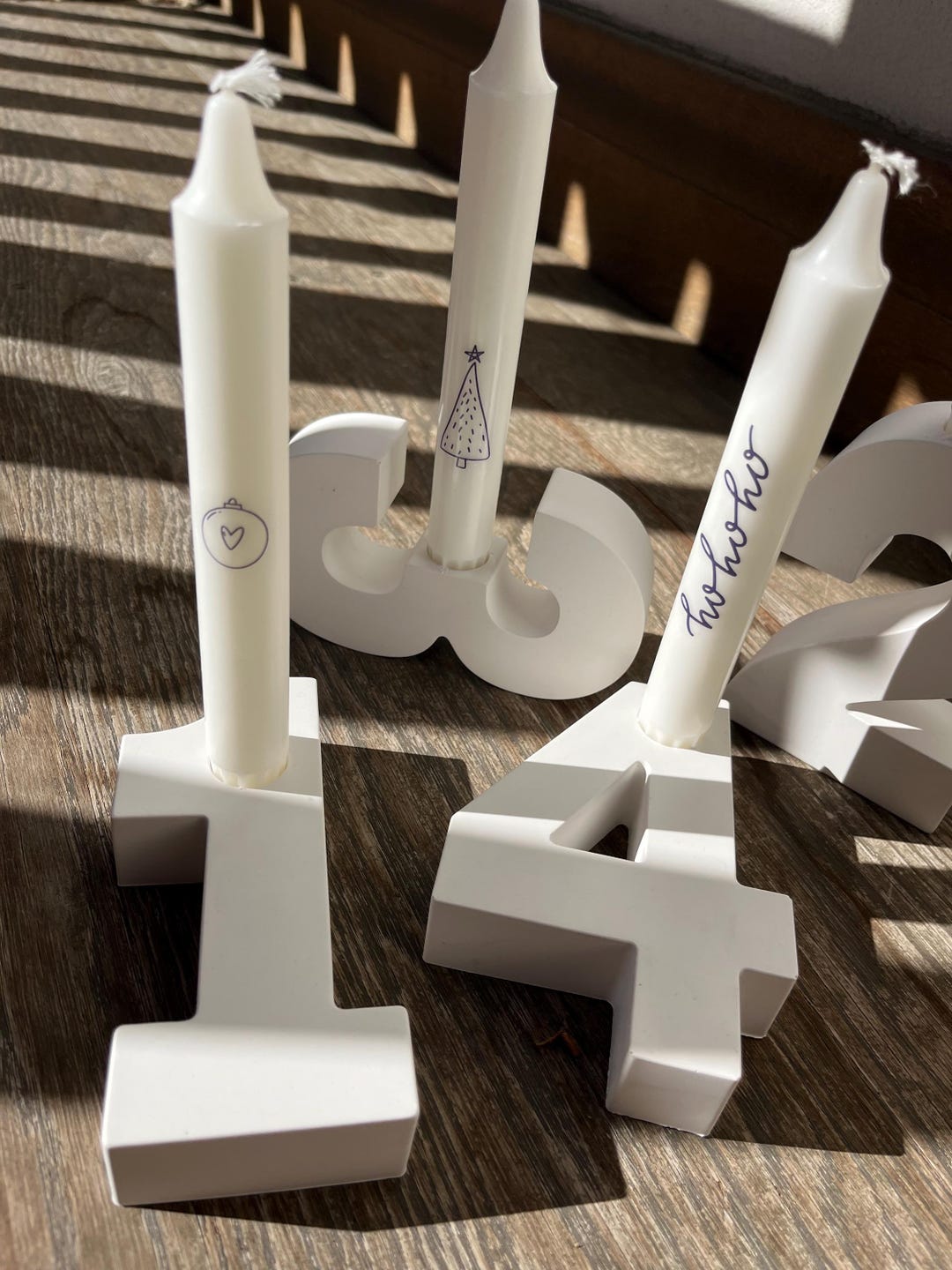 Advent Wreath Numbers With Taper Candles | Christmas - Etsy