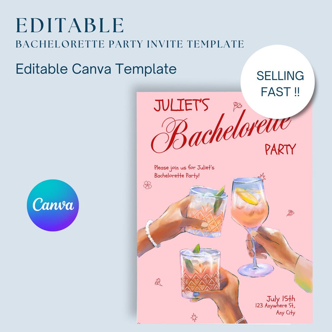 BACHELORETTE INVITE TEMPLATE, Bachelorette Party Invite, Bachelorette ...