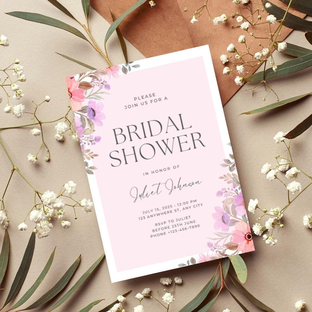 BRIDAL SHOWER INVITATION, Invitation Template, Shower Invitation ...