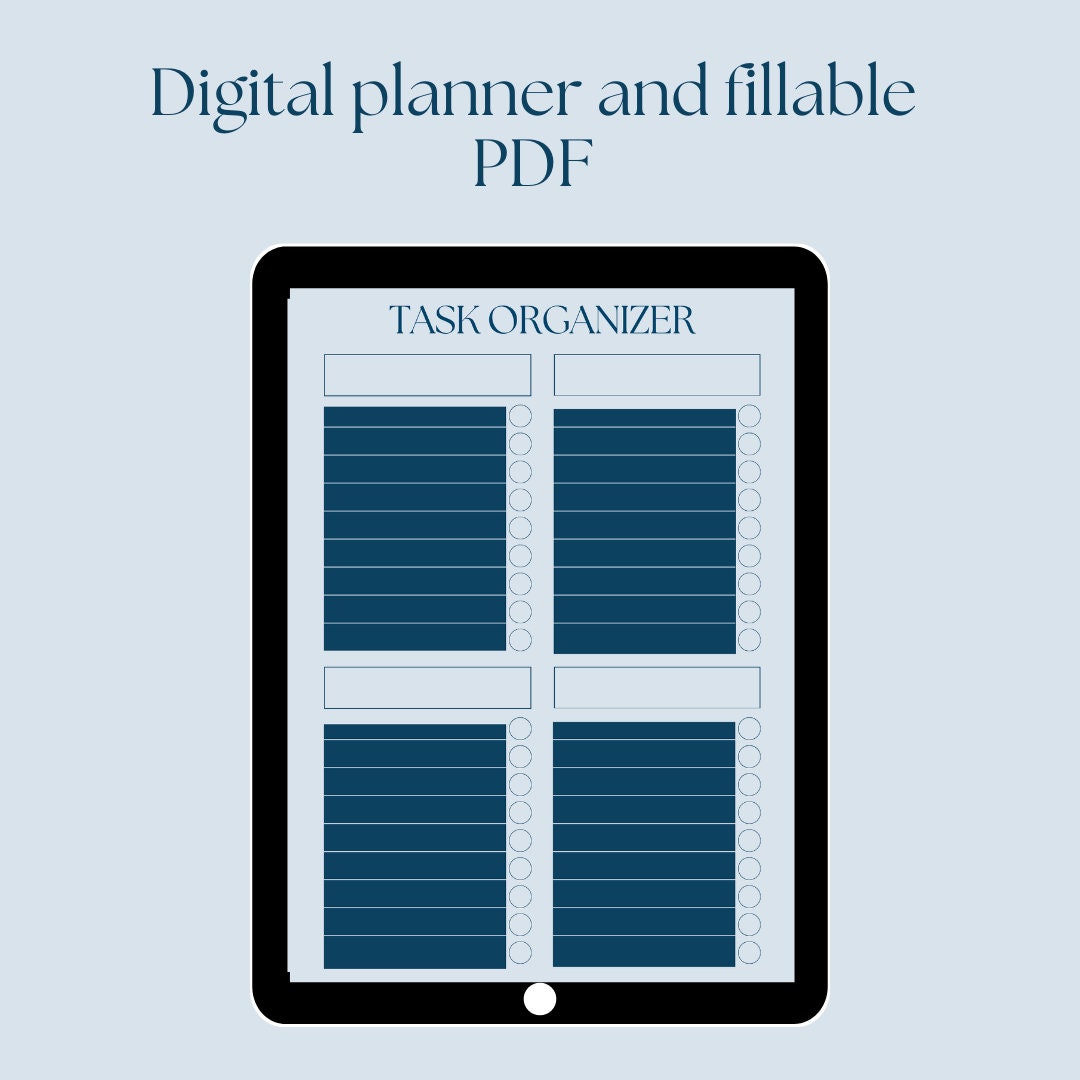 DIGITAL TASK ORGANISER, Task Management, Productivity Planner, Task ...