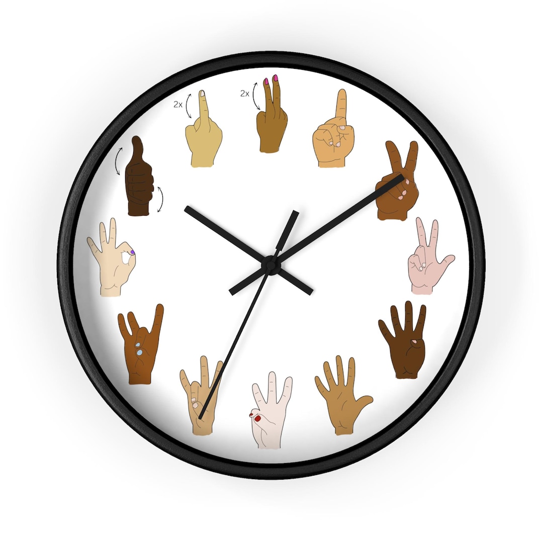 ASL American Sign Language Wall Clock Diverse Hand Colors - Etsy