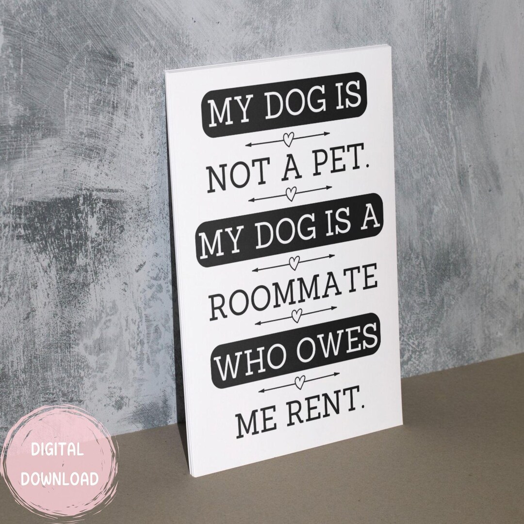 Funny Dog Print Dog Owner Gift Typography Wall Art Puppy Poster Funny ...