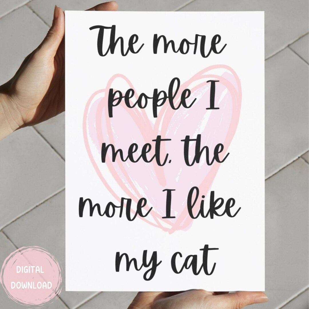 Typography Wall Art Funny Cat Print Cat Owner Gift Kitten Poster Funny ...