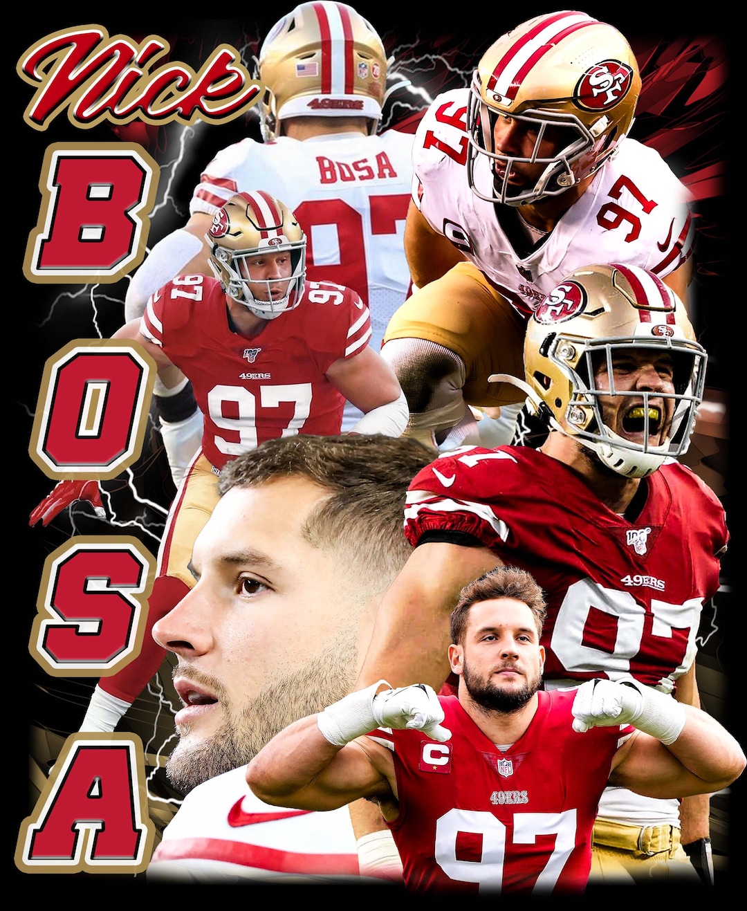 Nick Bosa T Shirt Design PNG Instant Download - Etsy